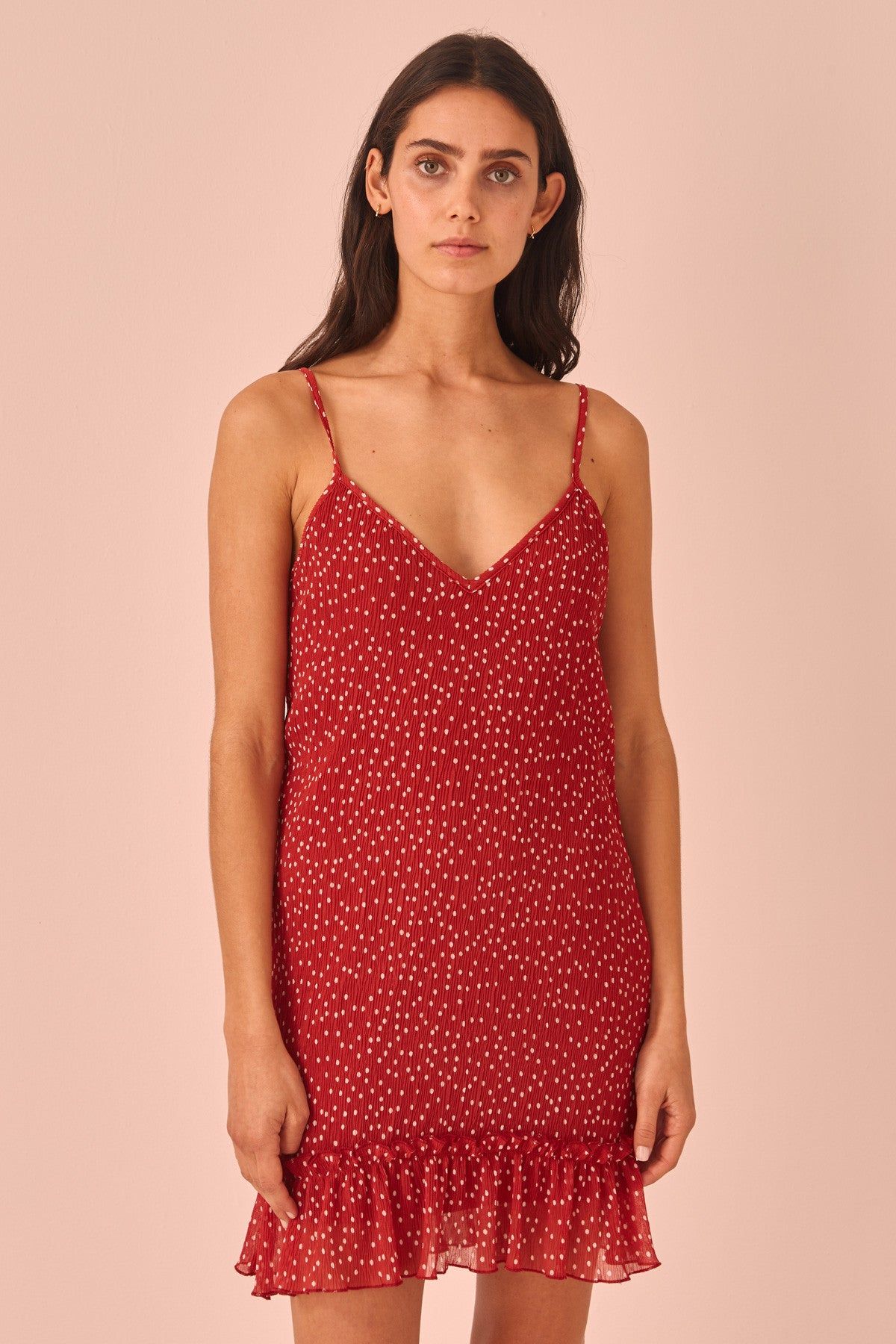ASSEMBLAGE DRESS red w white | Parallel