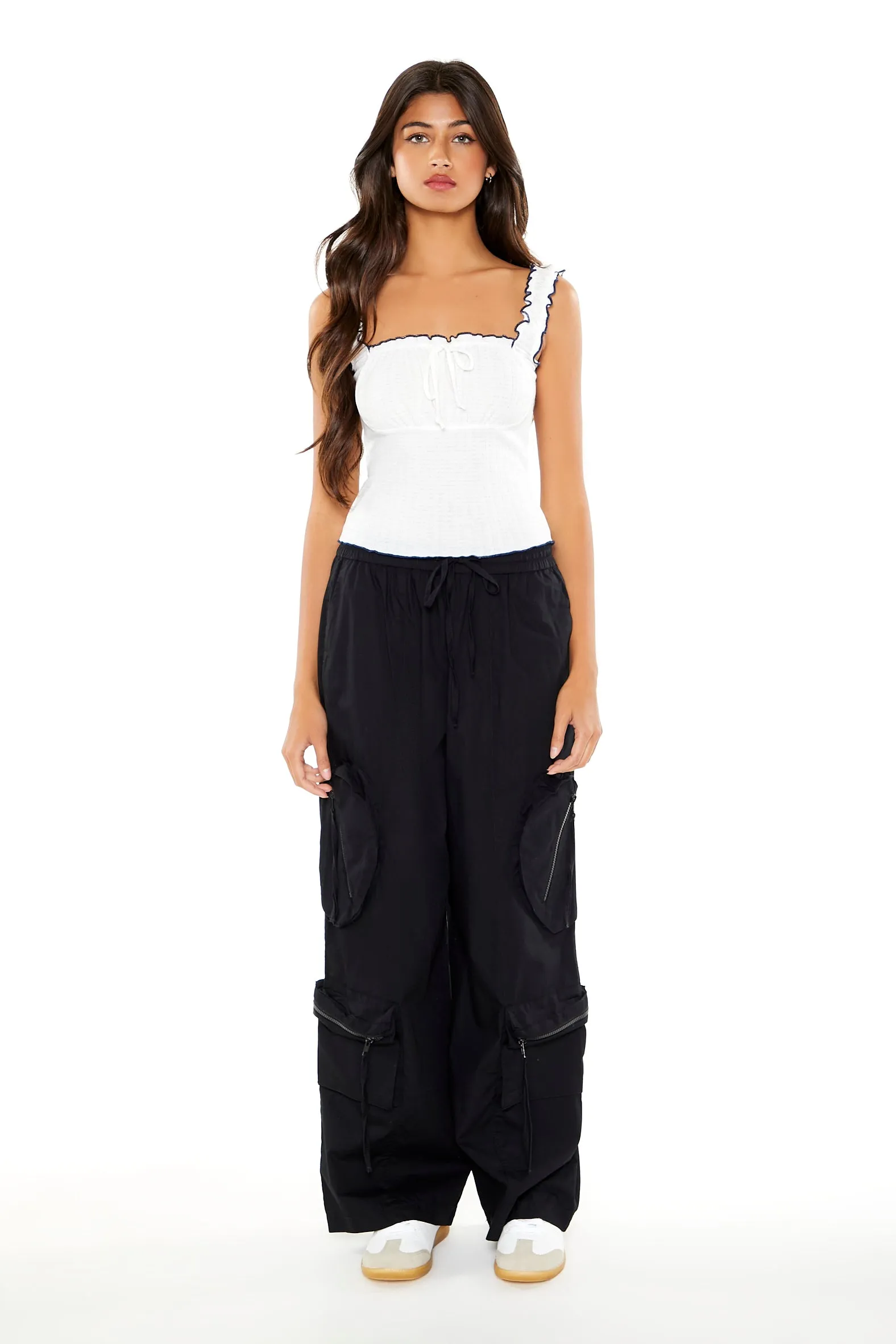 Drawstring Wide Leg Cargo Pant | Parallel