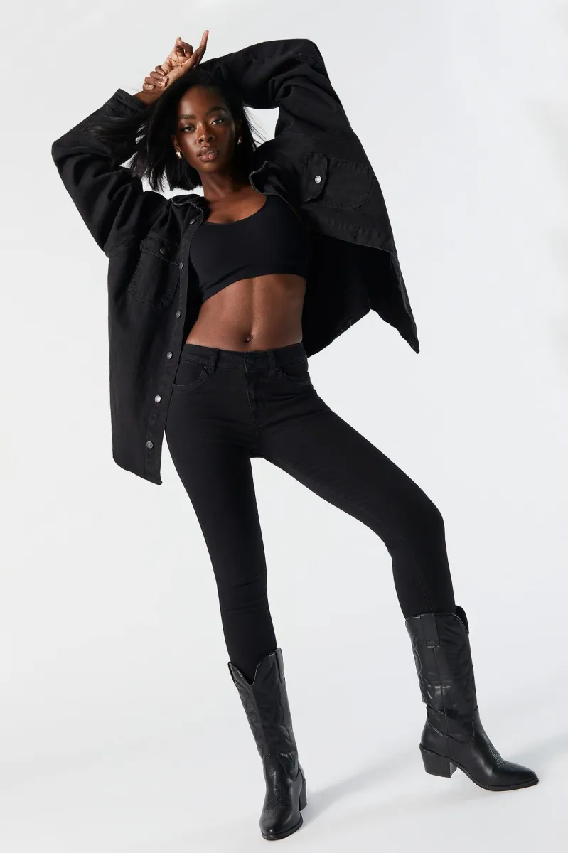 Miami Low Rise Black Wash Skinny Jean | Parallel