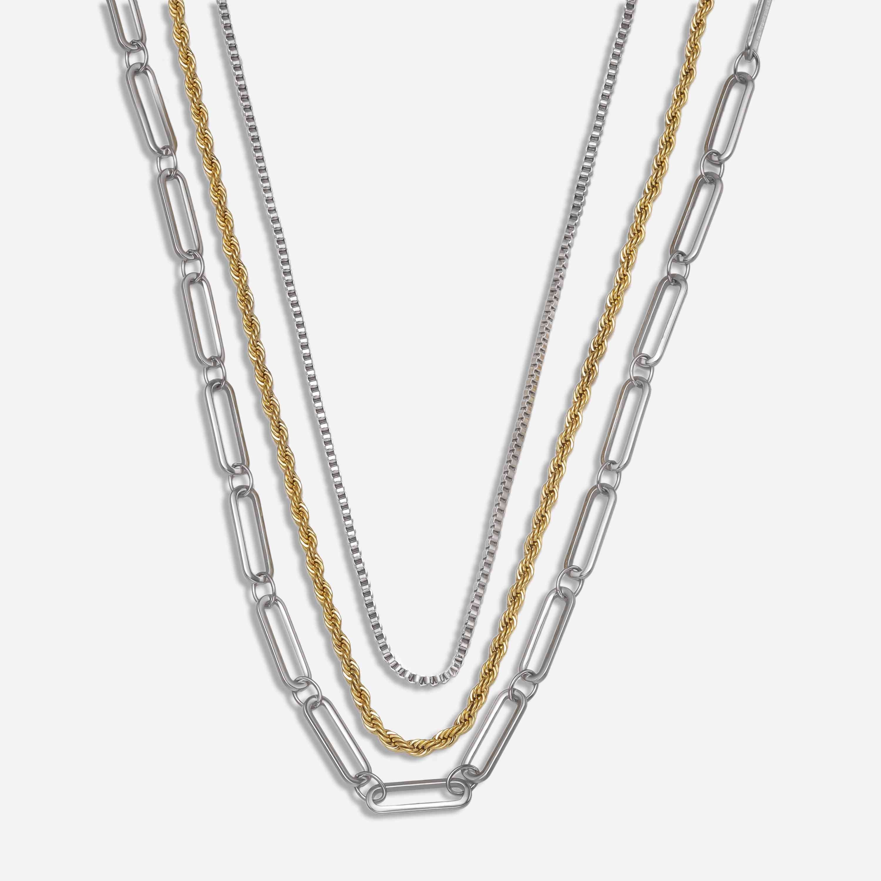 Corrine Layered Mixed Metals Chain Necklace | Parallel