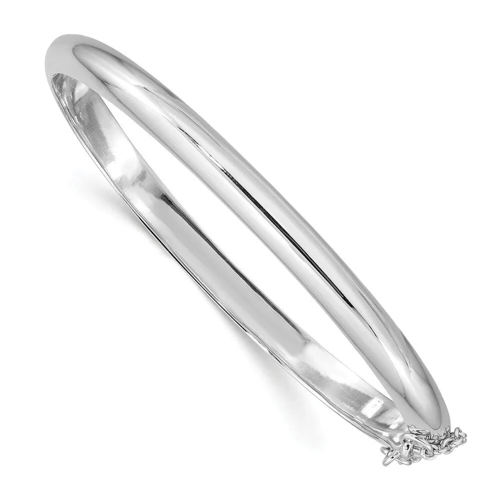 Curata 925 Sterling Silver 7.25" 5mm High Polish Hinged Bangle Bracelet ...