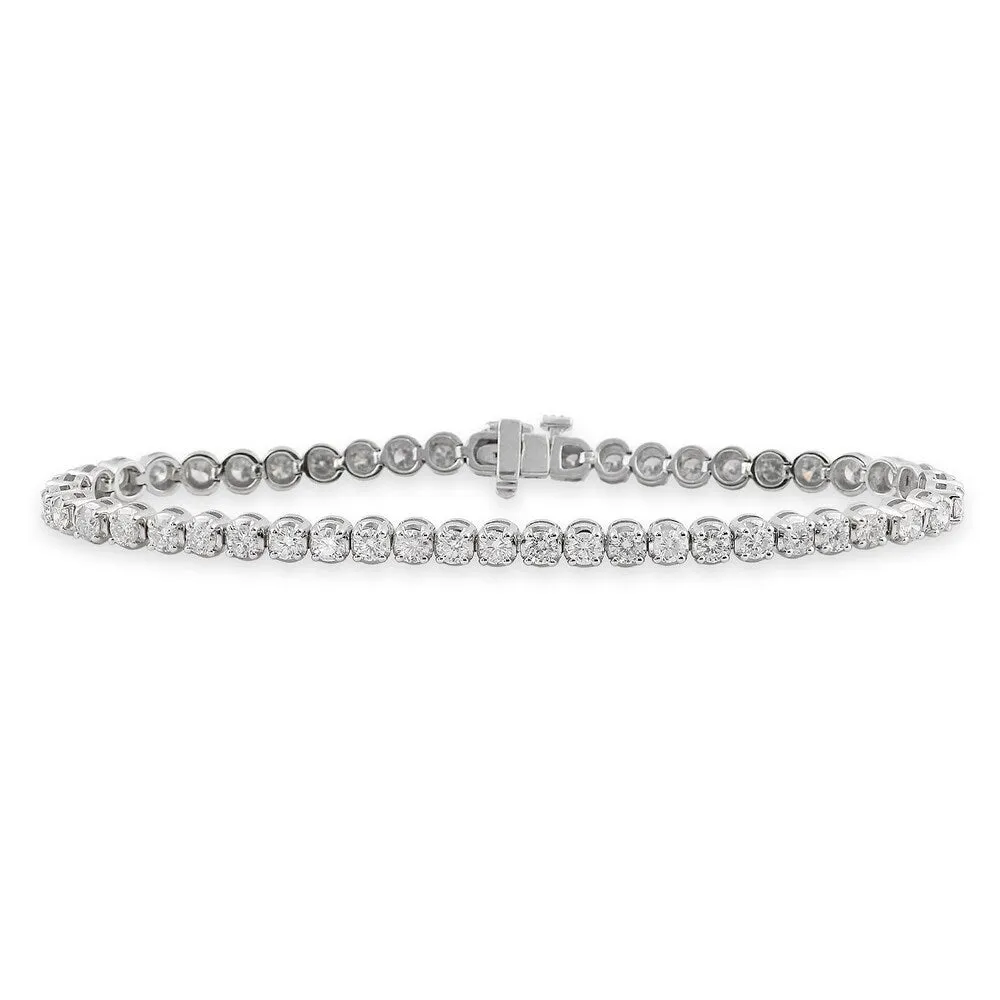 Auriya 14k Gold 3ct TDW Round 7-inch Diamond Tennis Bracelet | Parallel