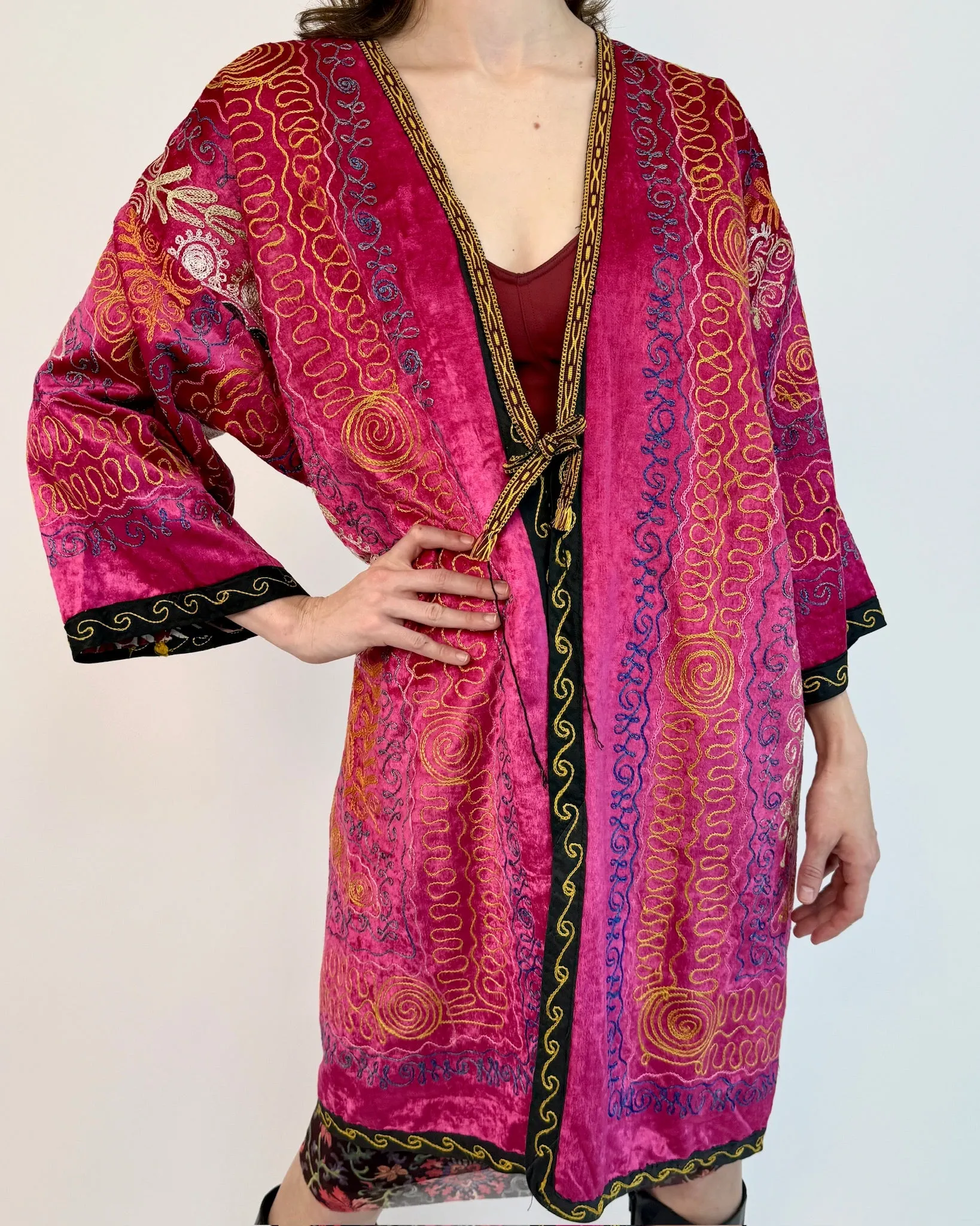 Raspberry Velvet Uzbek Robe | Parallel