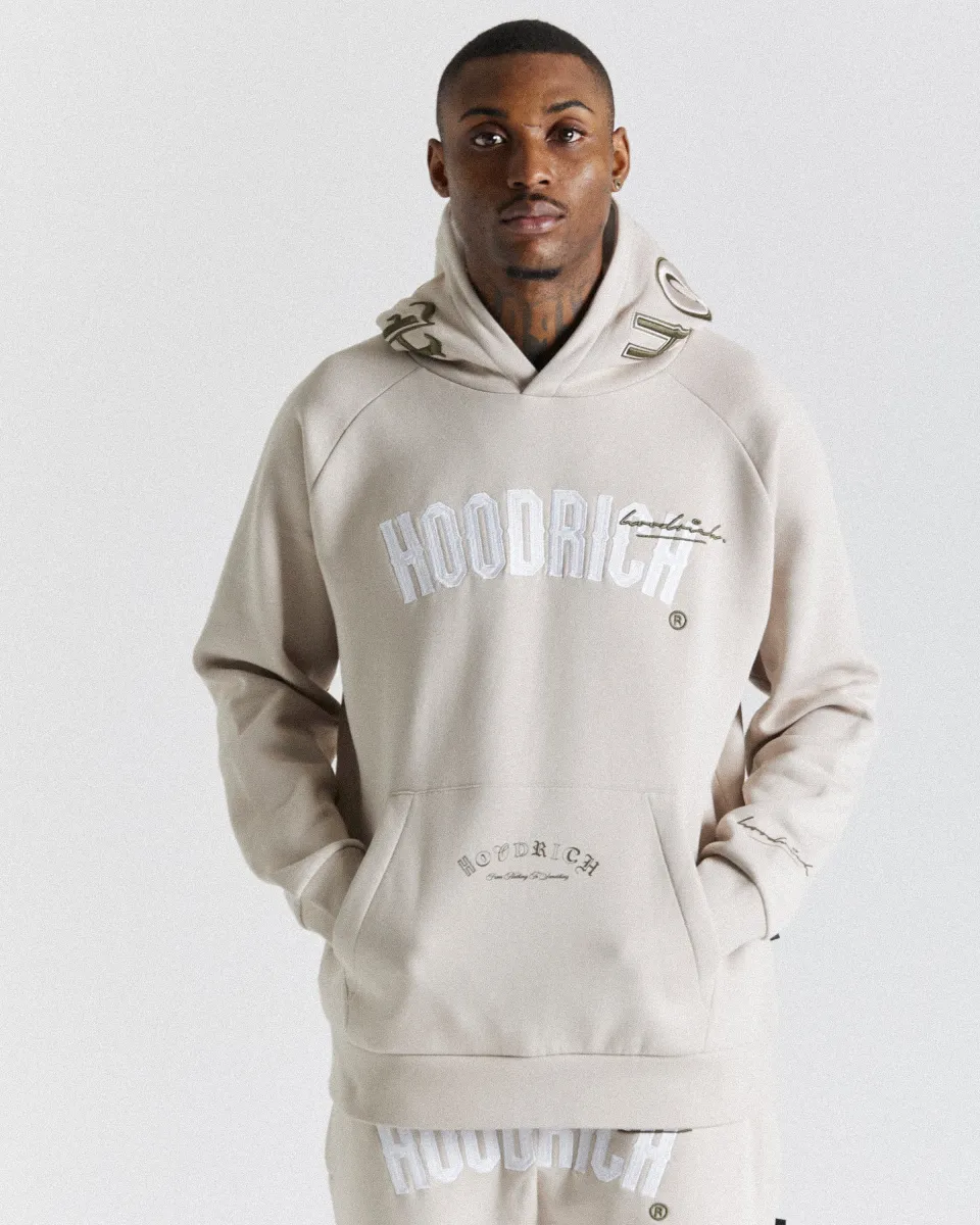 Stature Hoodie Beige White Parallel
