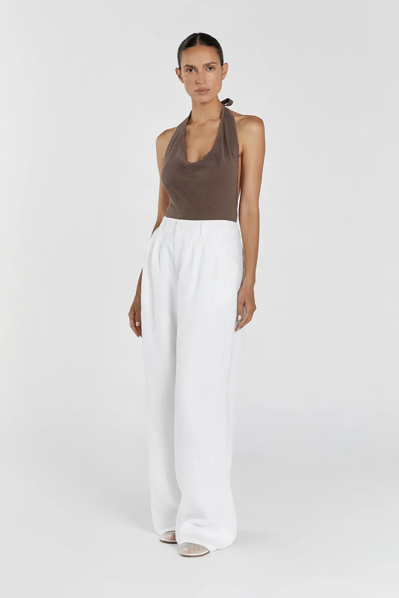 ALICE LATTE COWL NECK HALTER TOP | Parallel