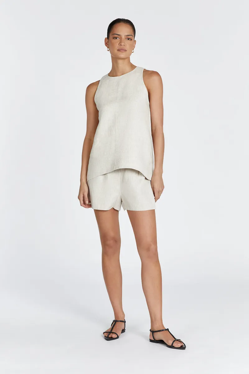 MEG NATURAL LINEN SMOCK TOP | Parallel