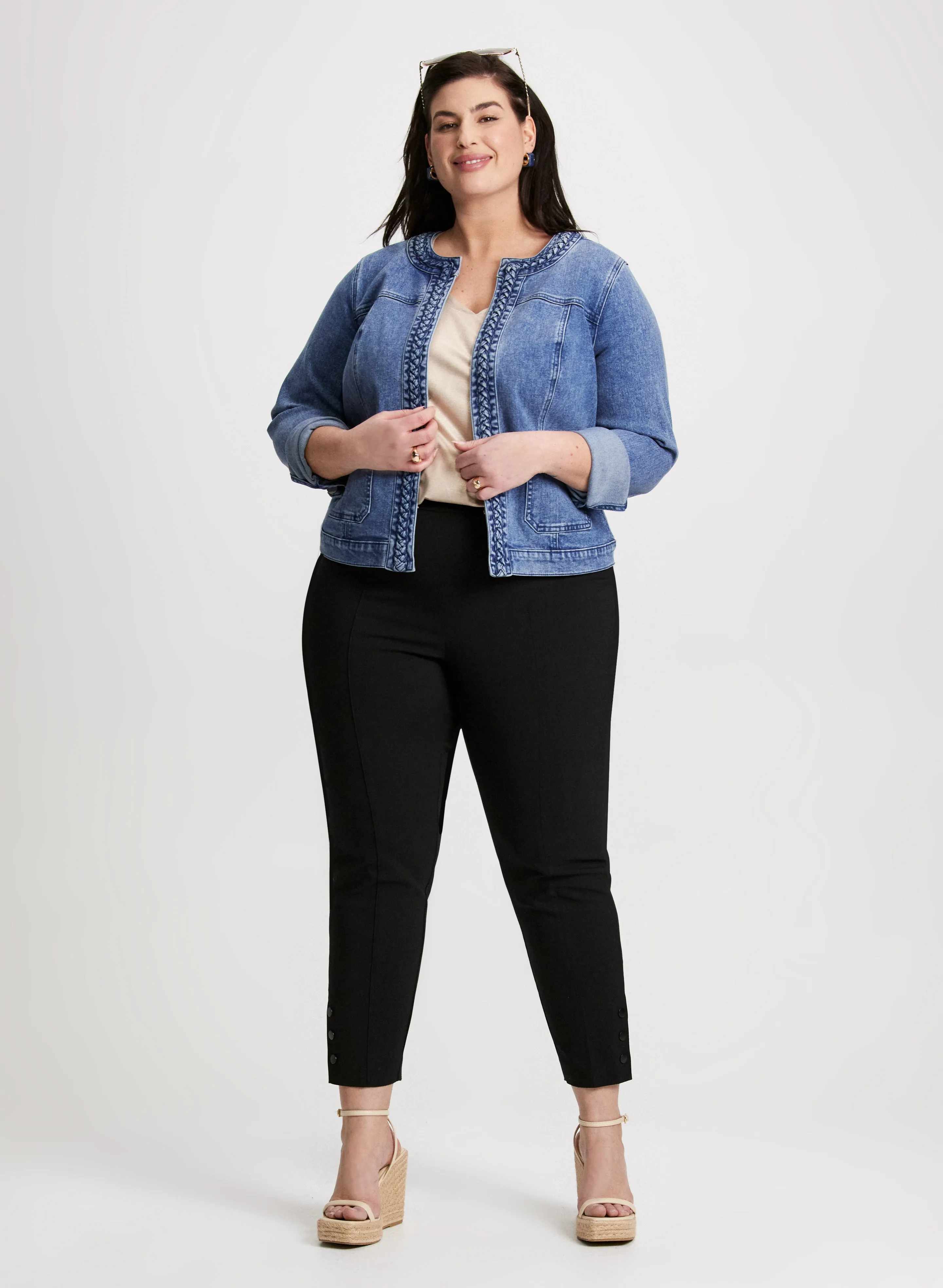 Braid Trim Denim Jacket & Pull-On Bengaline Pants | Parallel
