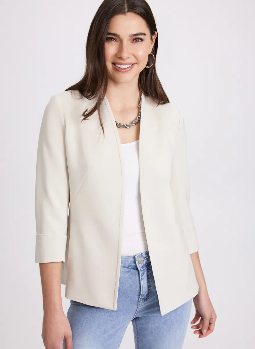 Twill Collarless Jacket | Parallel