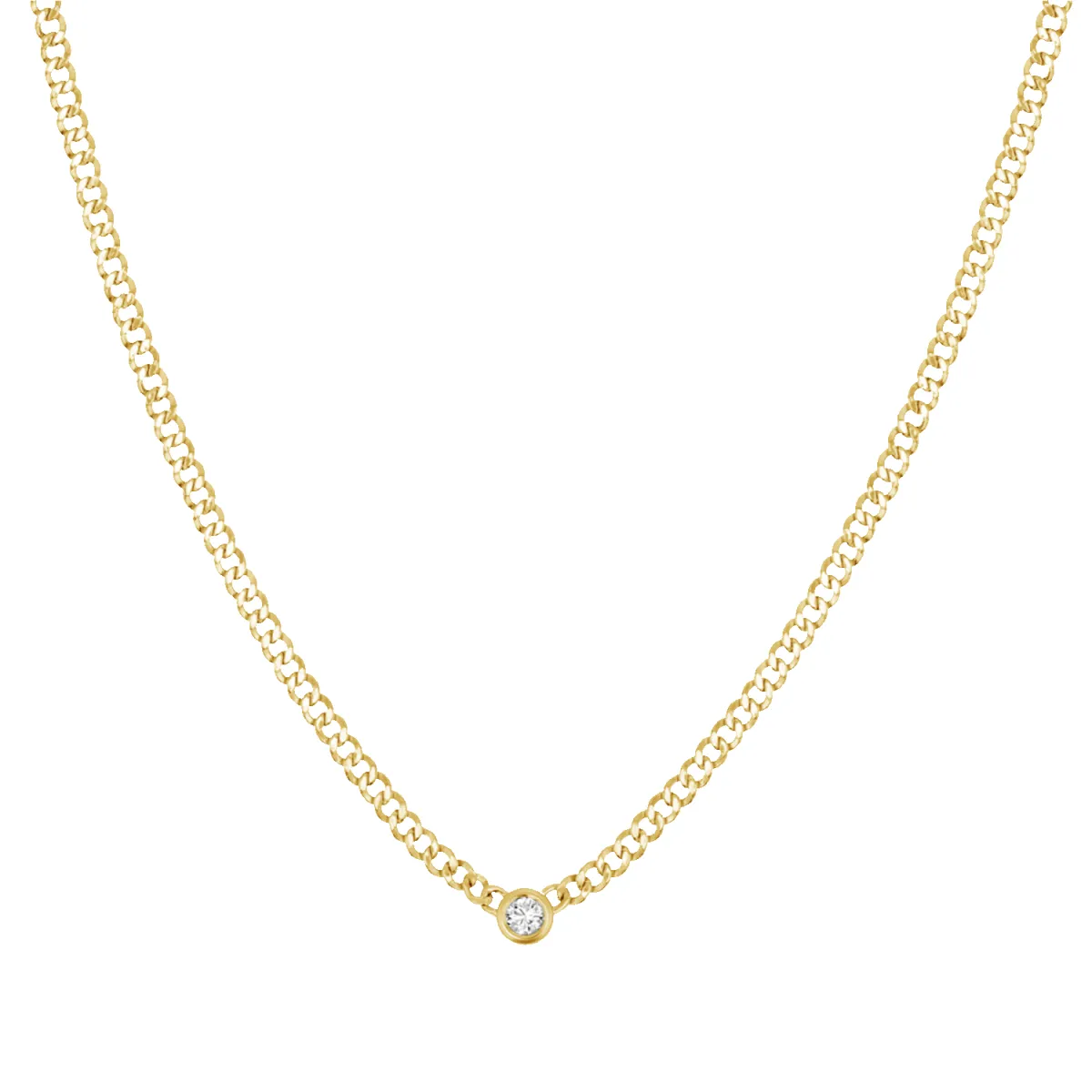 Cuban Link Diamond Solitaire Necklace | Parallel