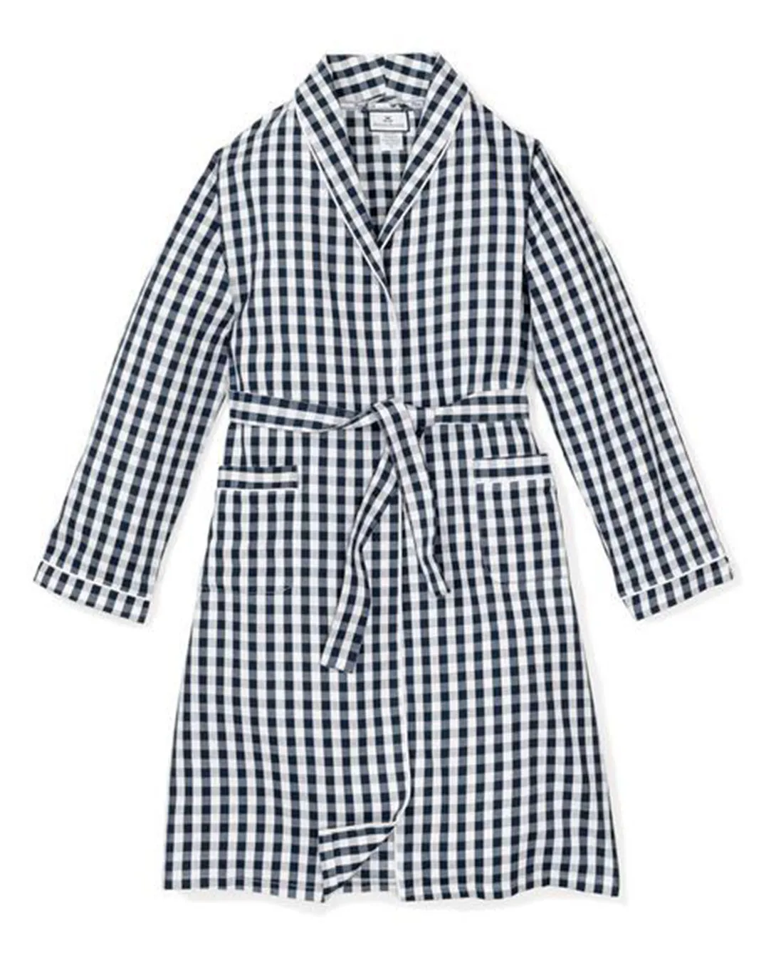 Women's Twill Robe in Navy Gingham | Parallel