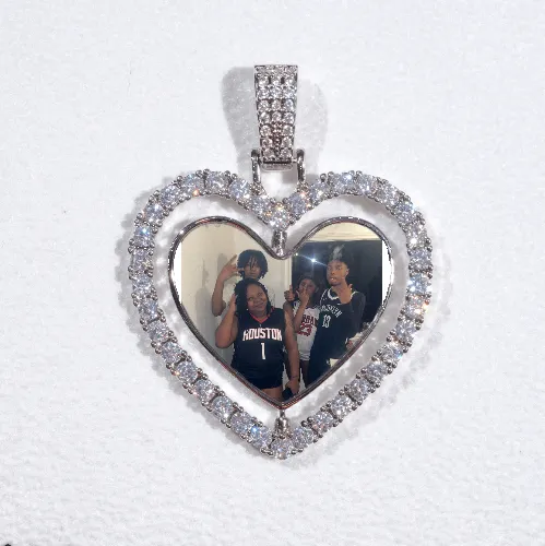 3D Spinning 2-Faced Heart Custom Picture Pendant | Parallel