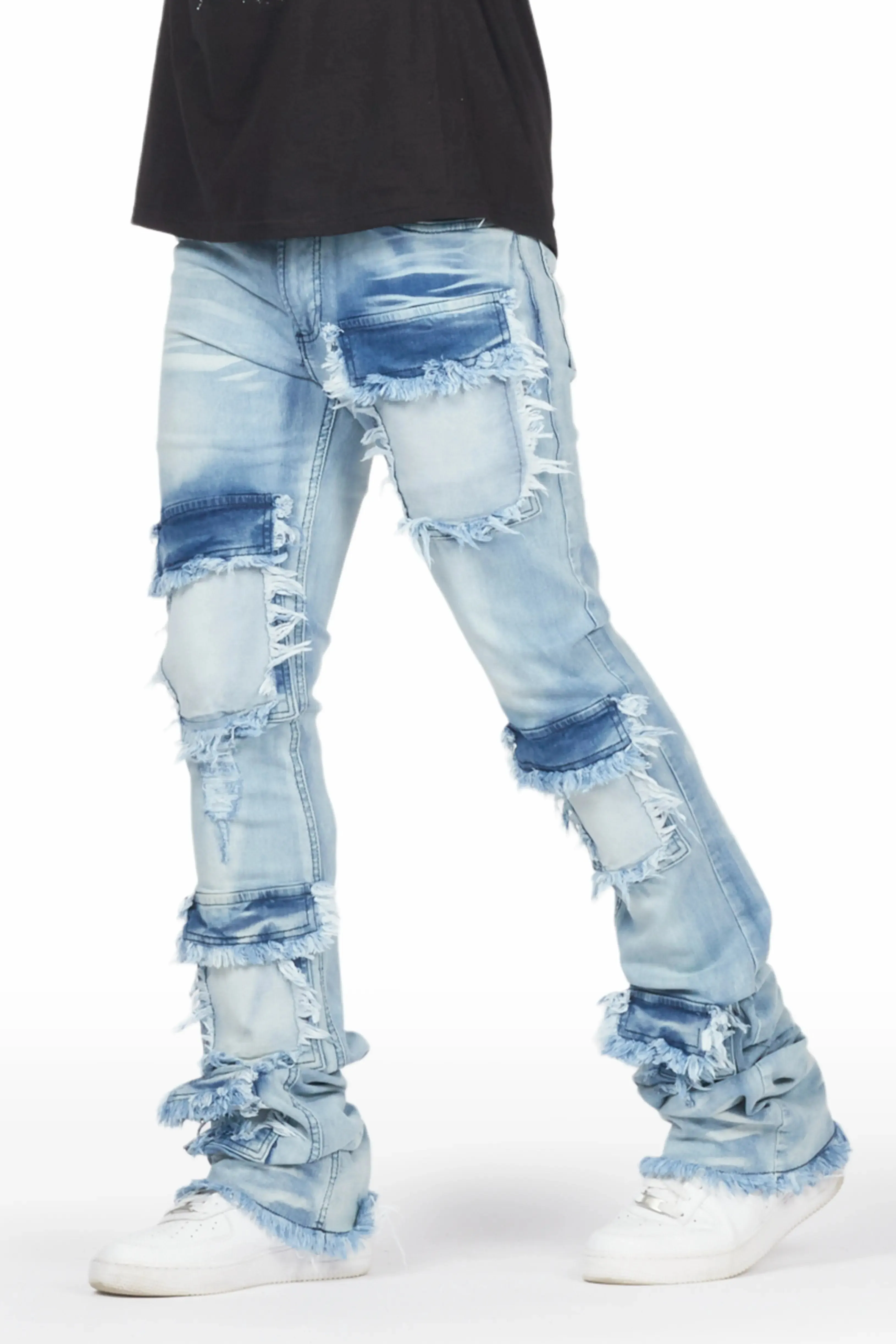 Asle Blue Super Stacked Flare Jean | Parallel