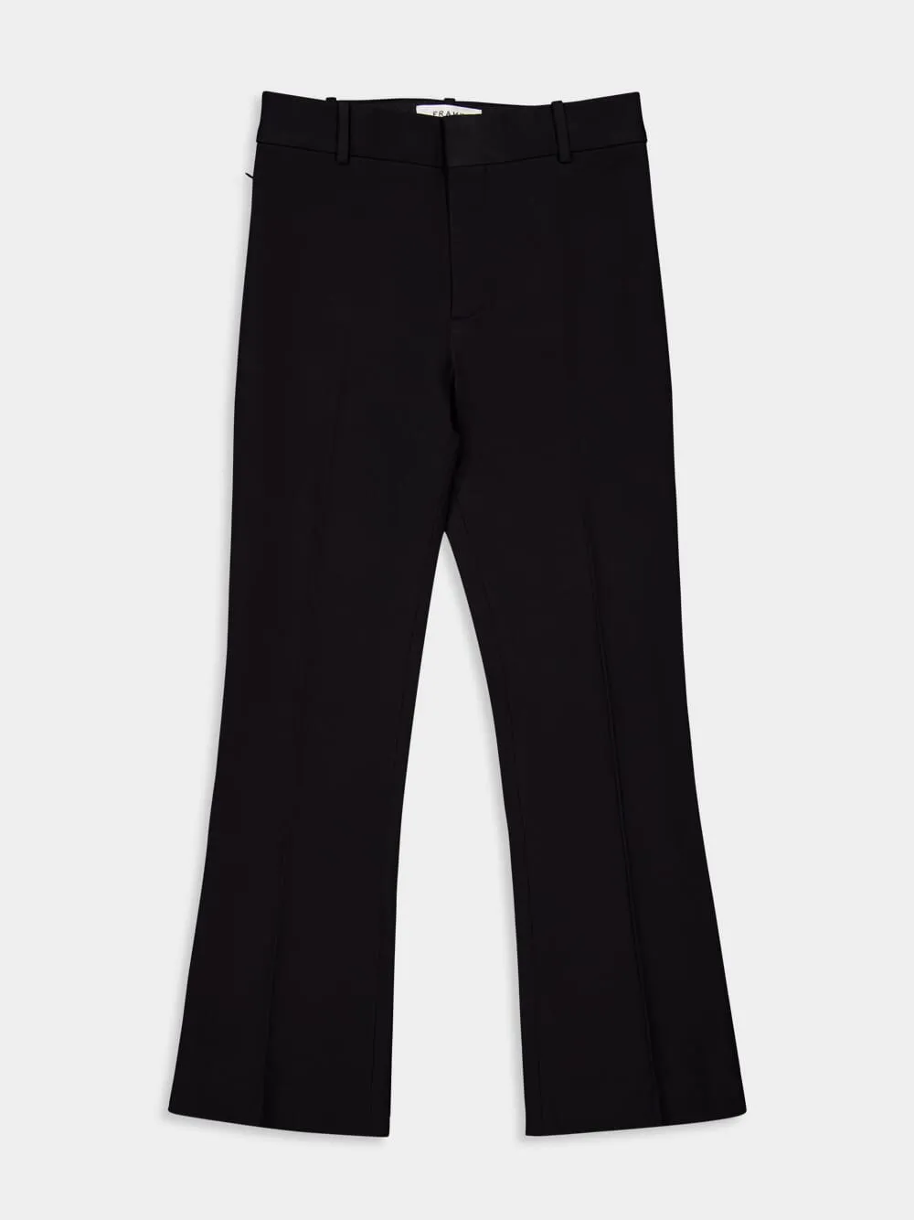Black Cropped Boot-Cut Trousers | Parallel