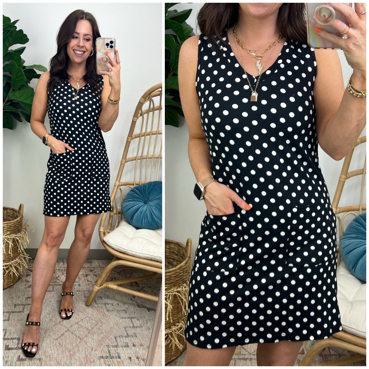 Toleen V-Neck Polka Dot Dress - FINAL SALE | Parallel