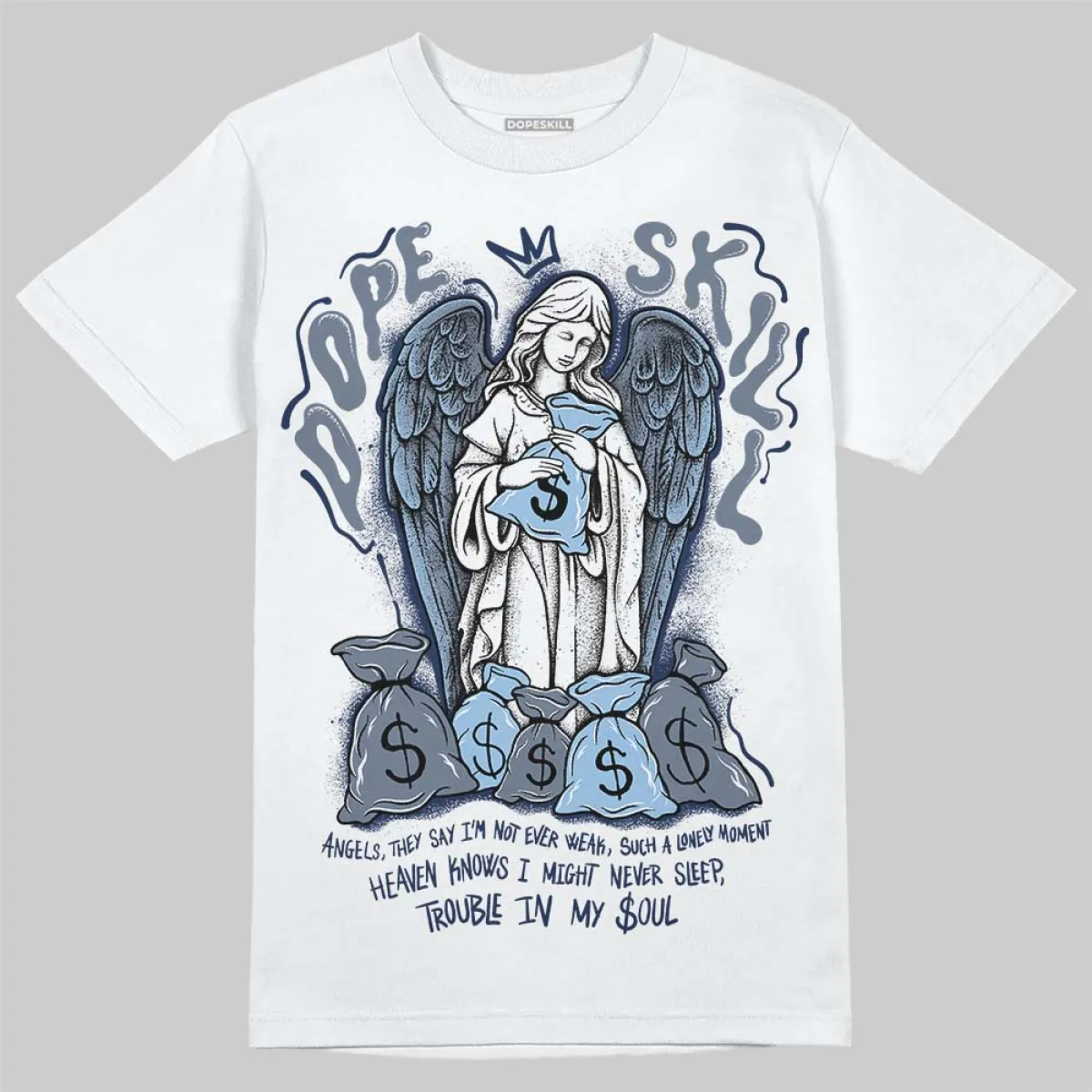 9060 Grey Day DopeSkill T-Shirt Angels Graphic | Parallel