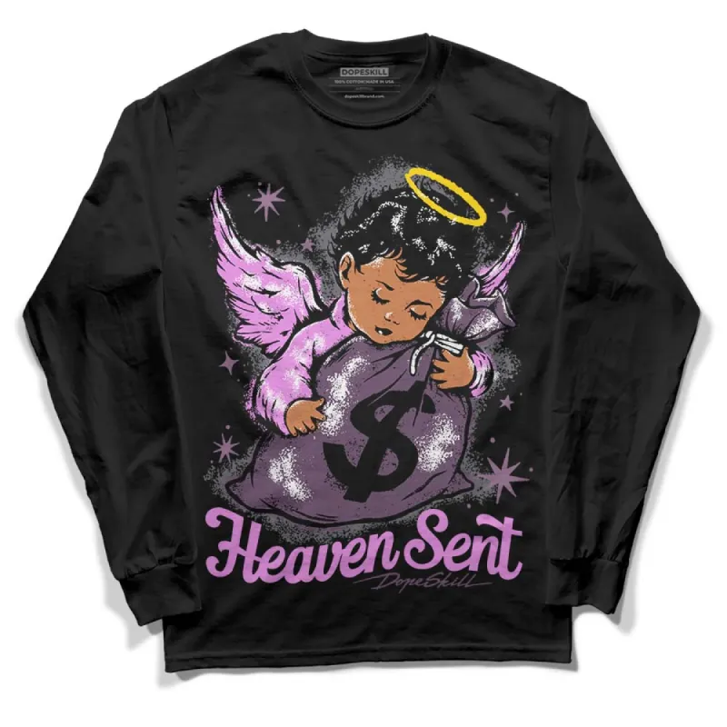 Mauve Off-Noir 2s DopeSkill Long Sleeve T-Shirt Heaven Sent Graphic | Parallel