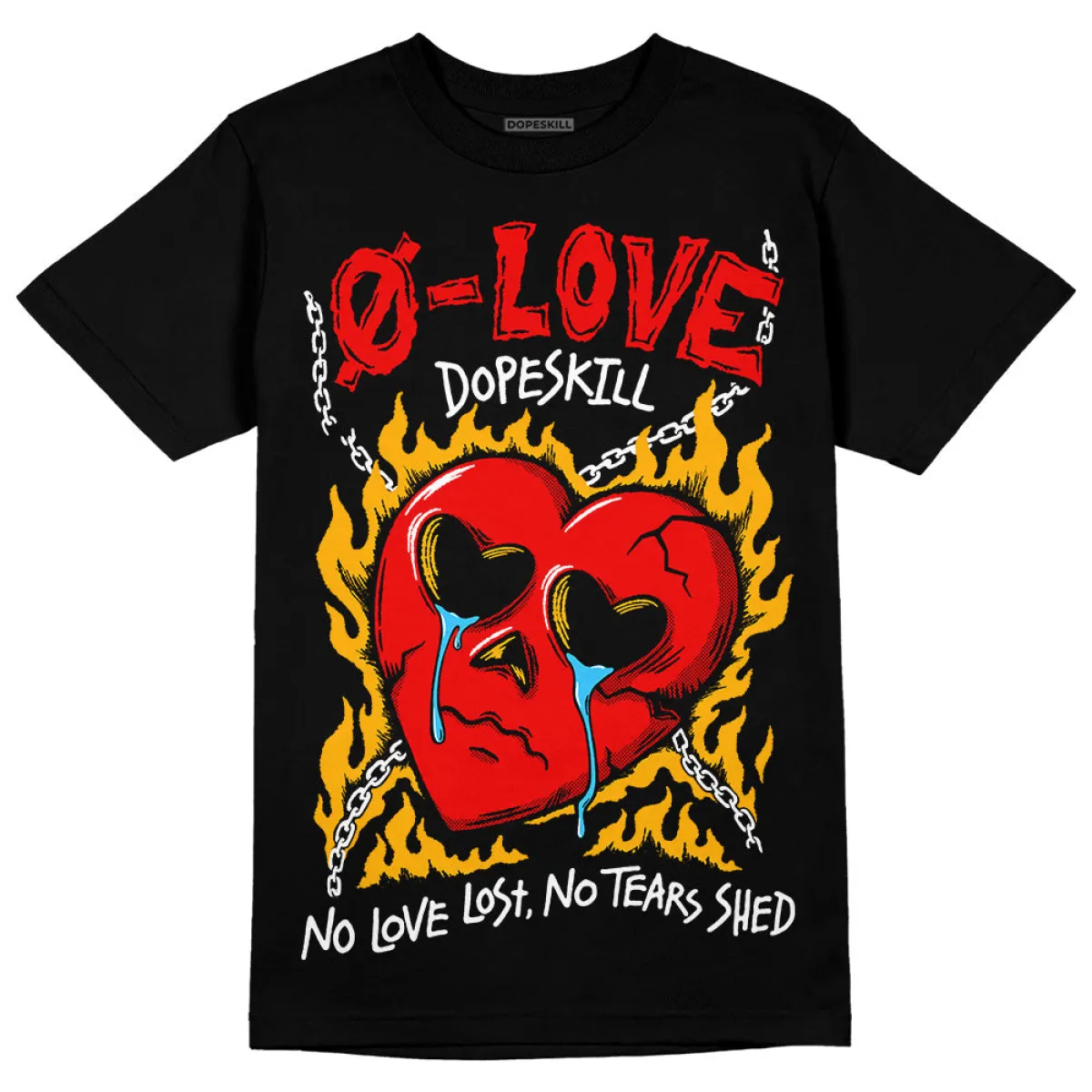 Red Collection DopeSkill T-Shirt Crying Heart Graphic | Parallel
