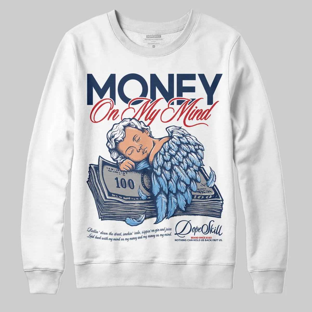 Summit White Navy 4s DopeSkill Sweatshirt MOMM Graphic | Parallel