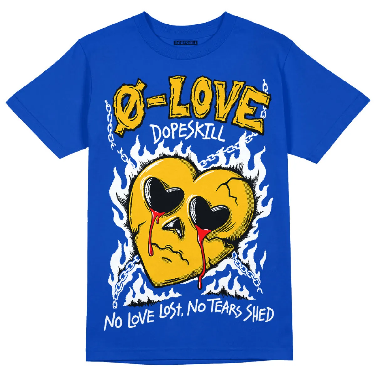 Royal Blue Collection DopeSkill Royal Blue T-shirt Crying Heart Graphic ...