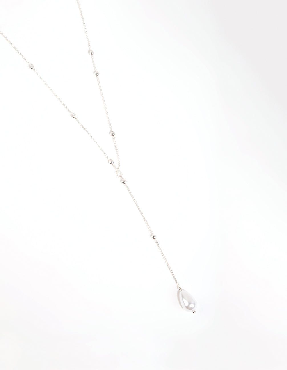 Silver Ball & Pearl Chain Necklace | Parallel
