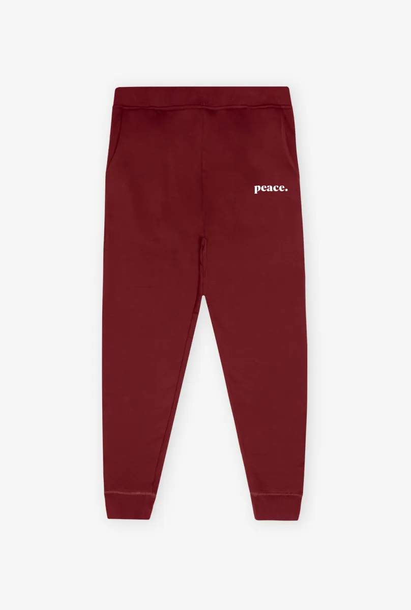 Peace Essentials Jogger - Maroon | Parallel
