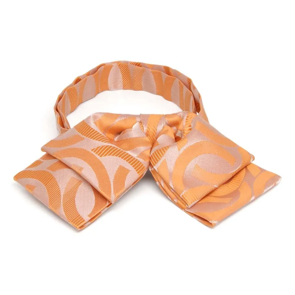 Bright Tangerine Kay Link Pattern Floppy Bow Tie | Parallel