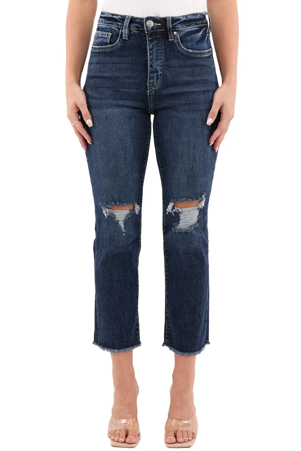 Dylan High Rise Cropped Straight Leg Jeans | Parallel