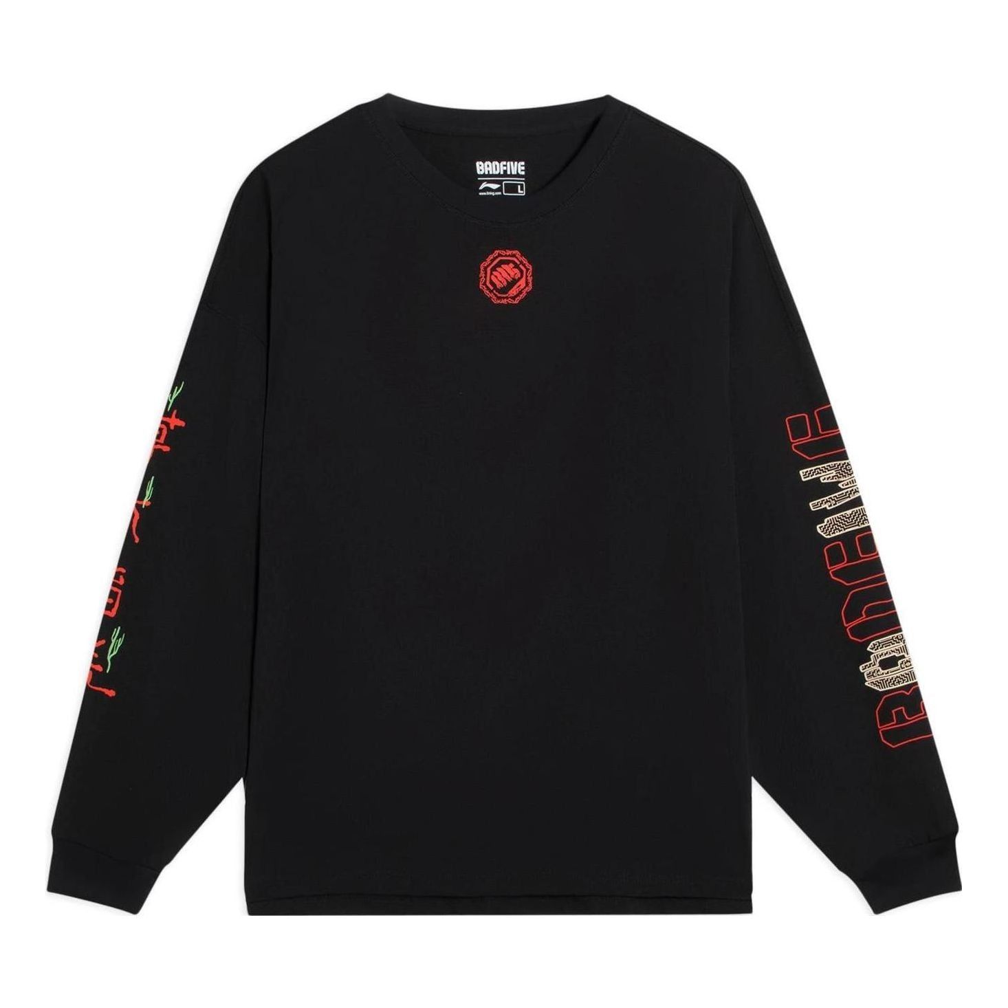 Li-Ning BadFive Graphic Long Sleeve T-shirt 'Black' AHSS727-3 | Parallel