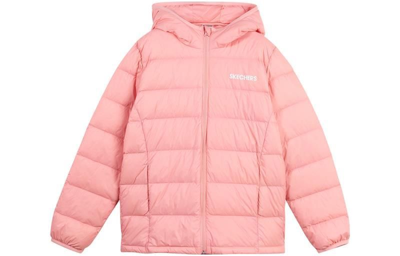 GS Skechers Solid Color Hooded Down Jacket Blue Red Pink Black L422K127 Parallel