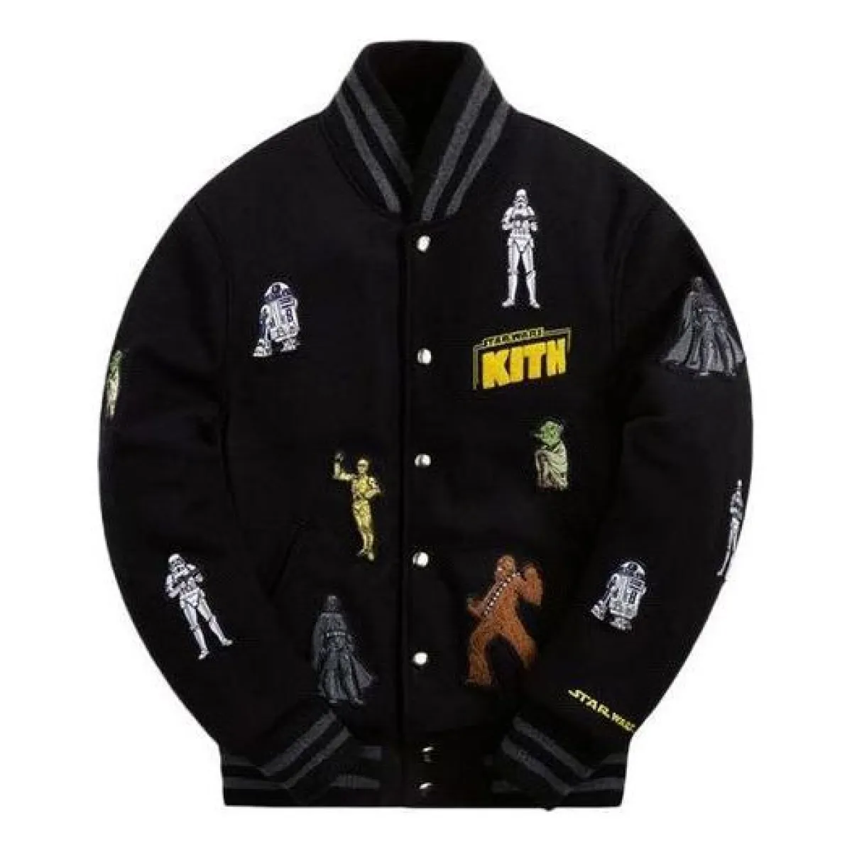 KITH x STAR WARS For Golden Bear Varsity Jacket 'Black' KHM010060-001 ...