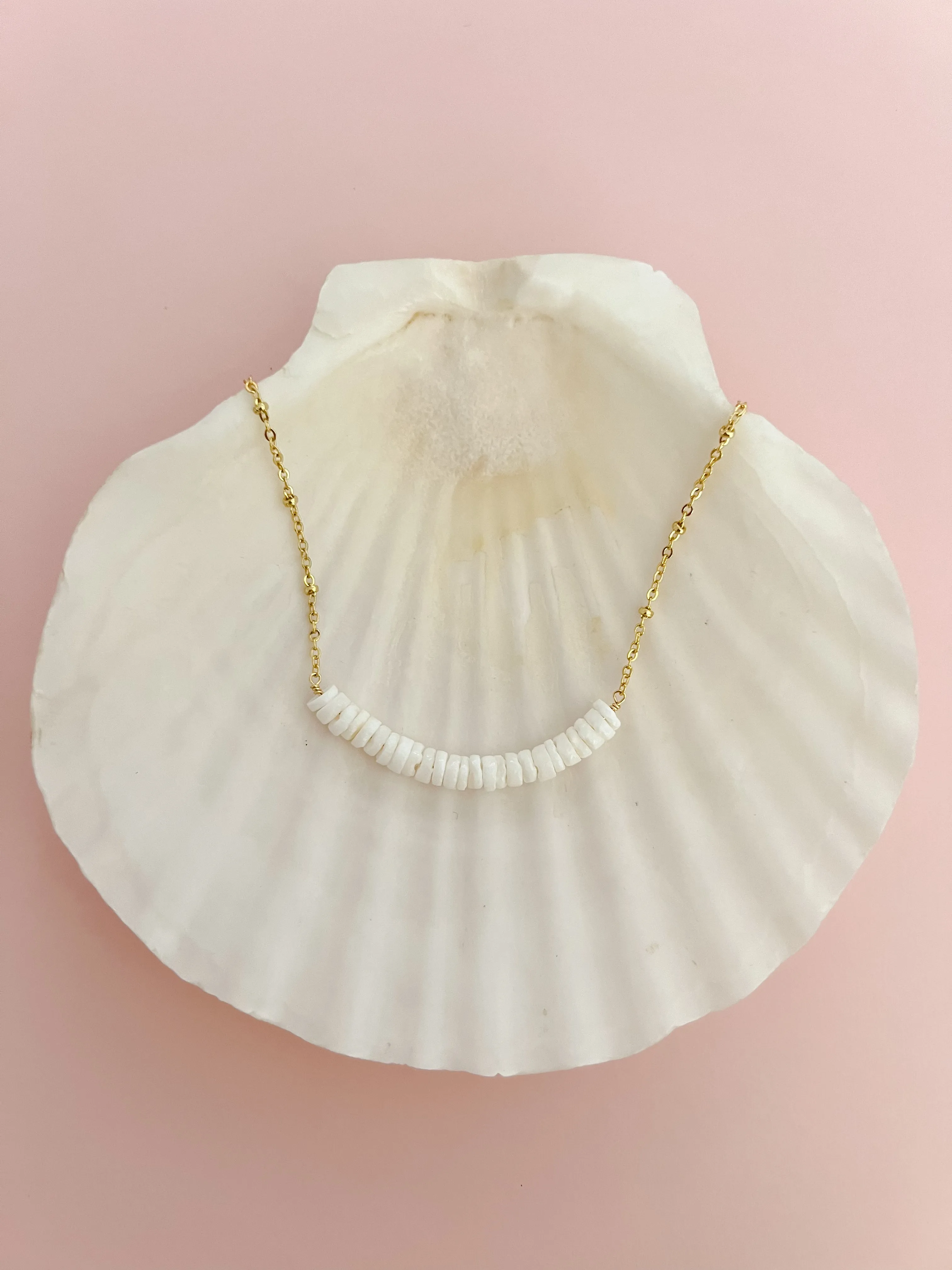 White Heishi Shell Necklace | Parallel