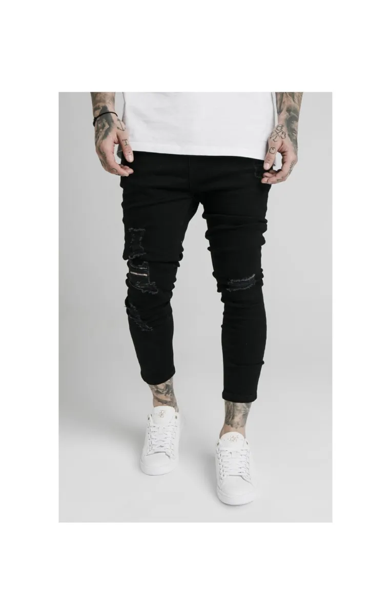 SikSilk Ultra Drop Crotch Jeans - Black | Parallel