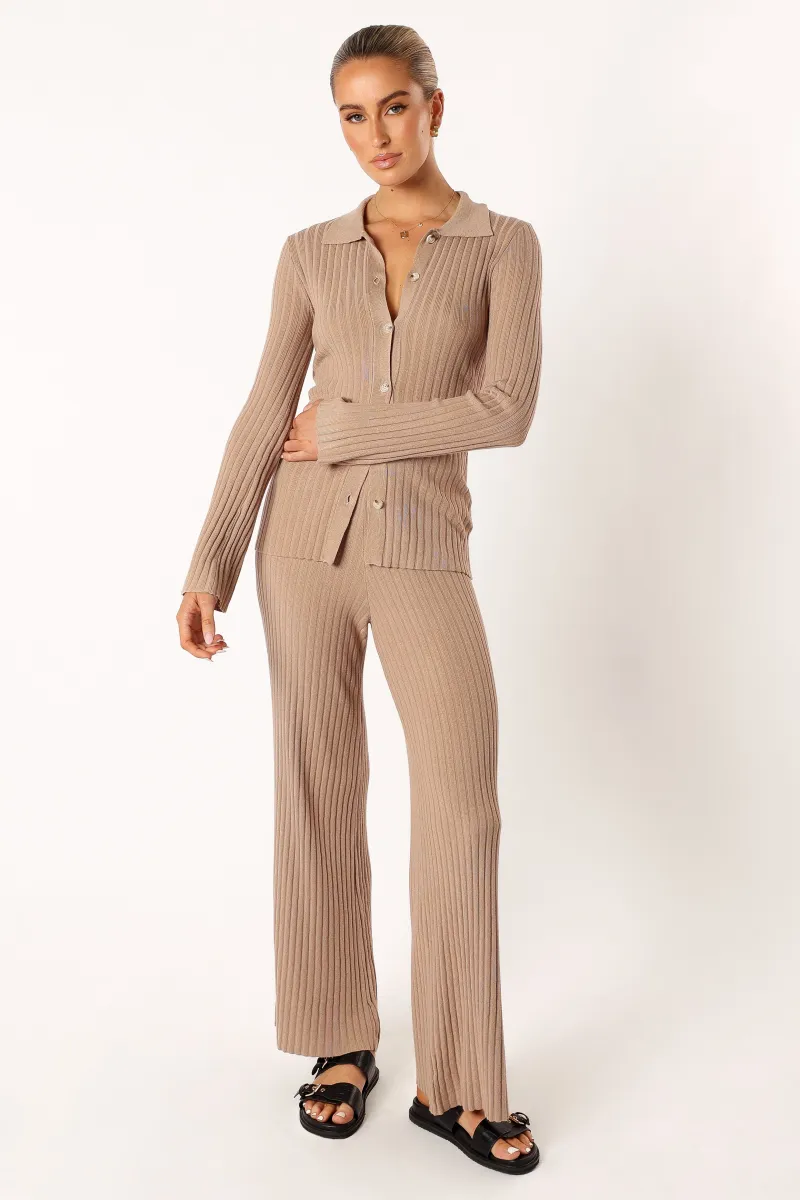 Aylia Ribbed Knit Set - Mocha | Parallel