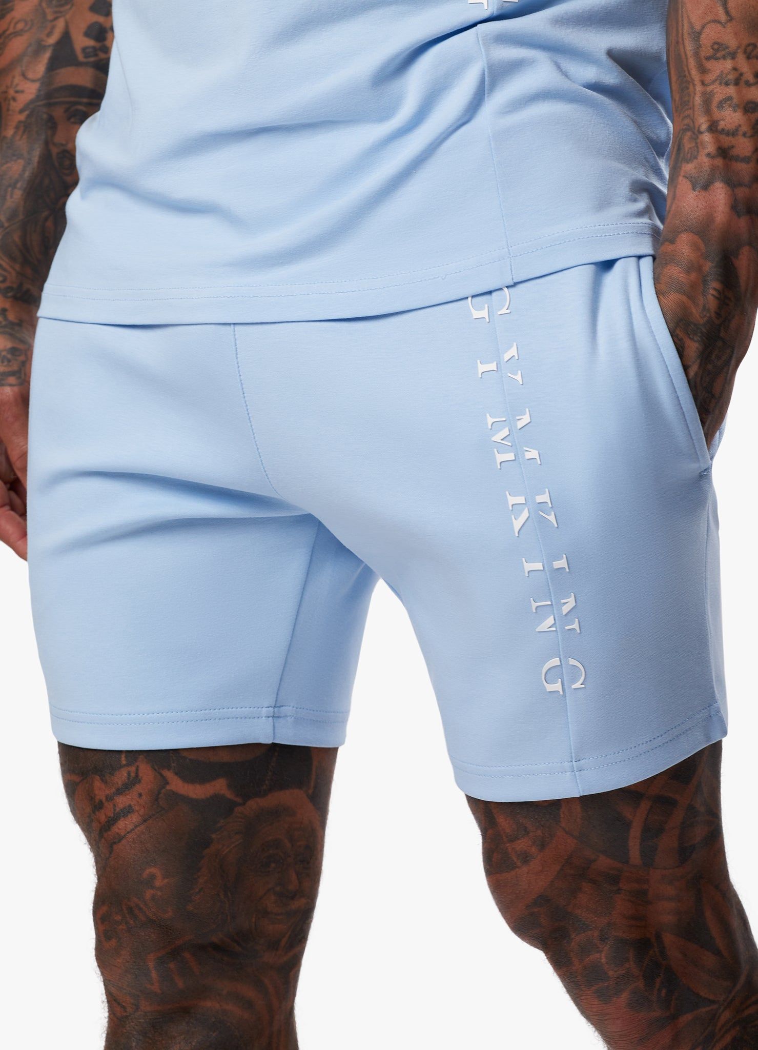 Gym King Split Linear Short - Soft Blue | Parallel