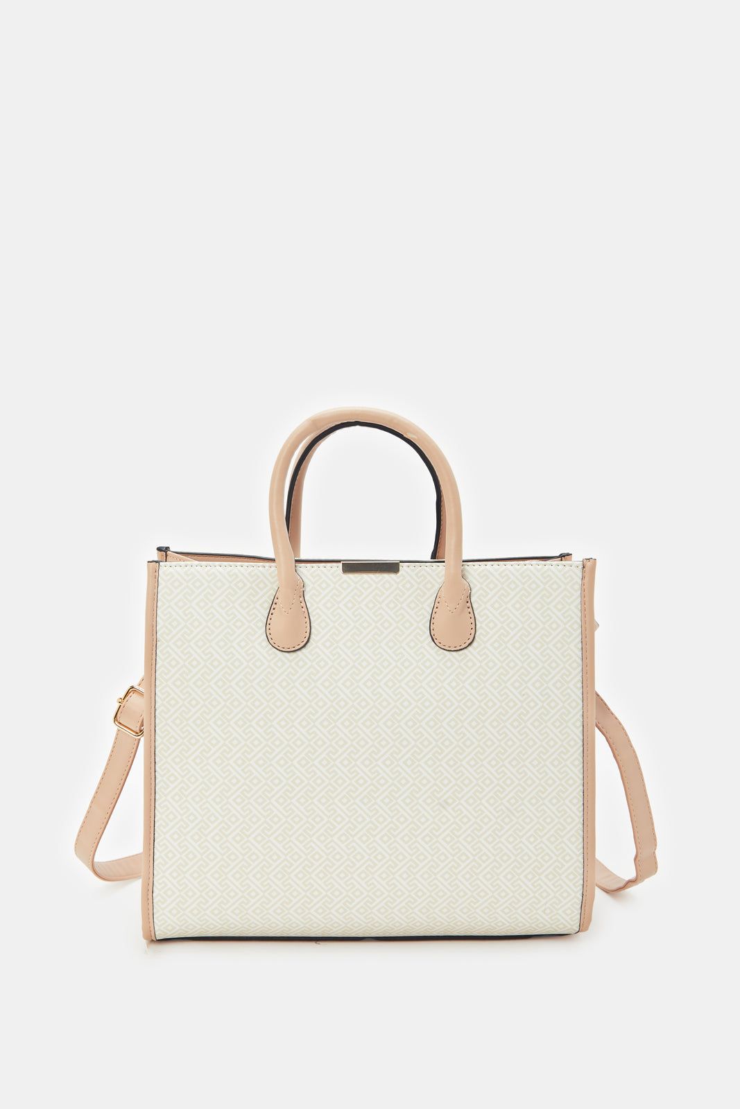 Women Beige Embossed Tote Bag | Parallel