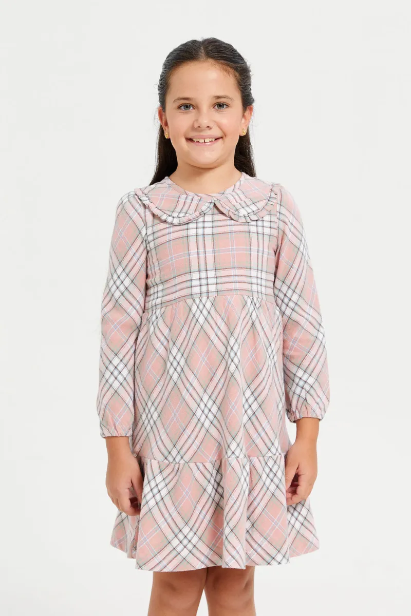Girls Pink Checkered Dress | Parallel