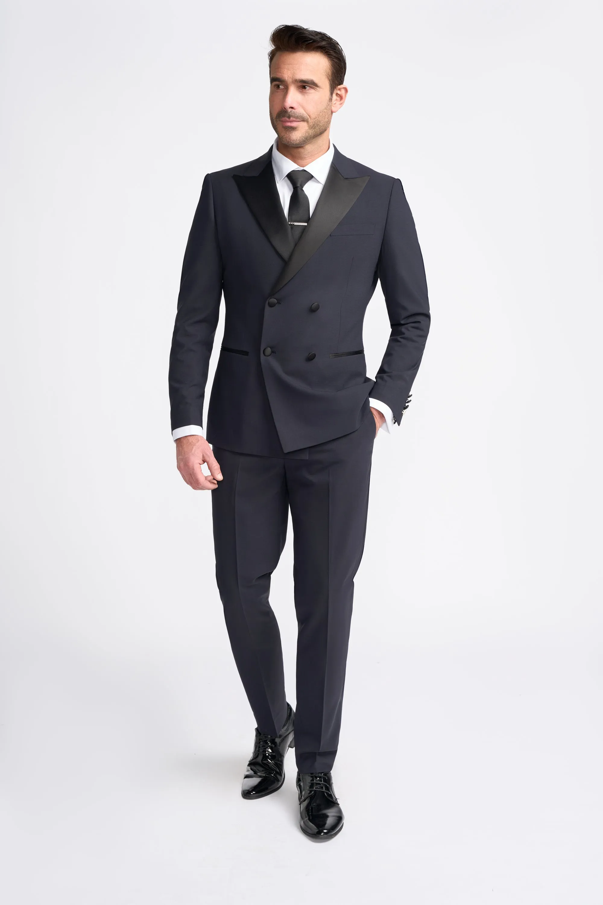 Aspen Midnight Navy Double Breasted Two Piece Suit | Parallel