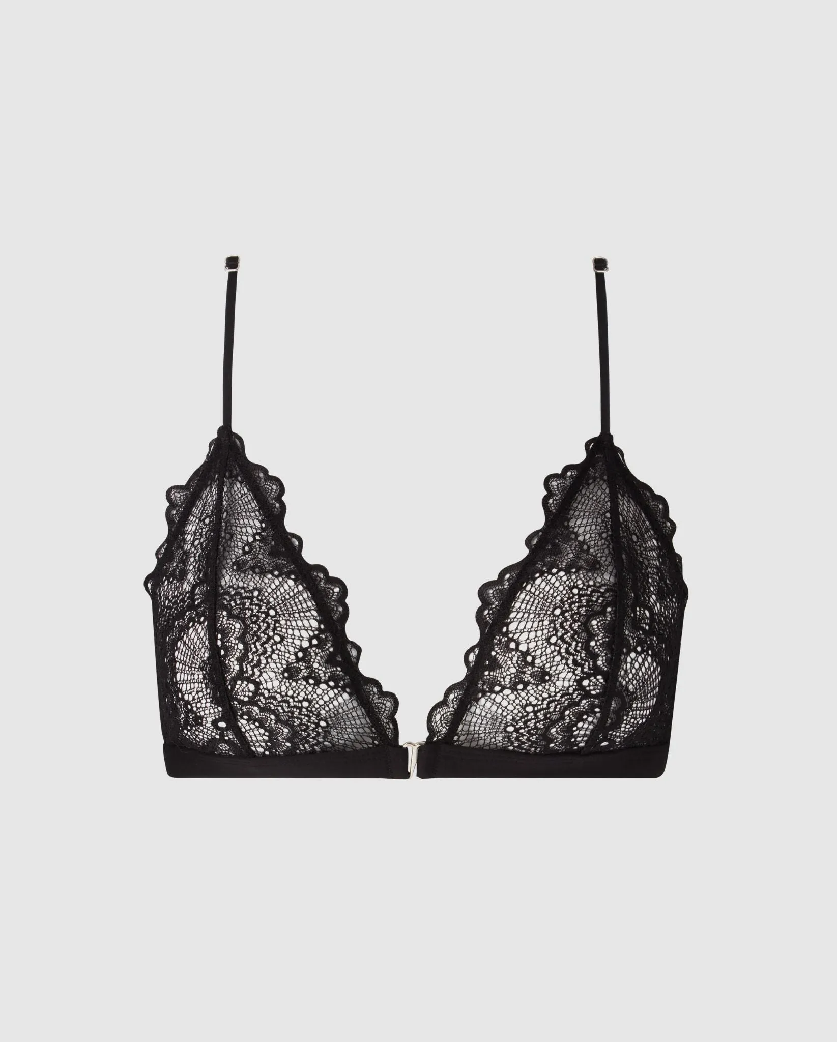 Lace Racerback Triangle Bralette Black | Parallel