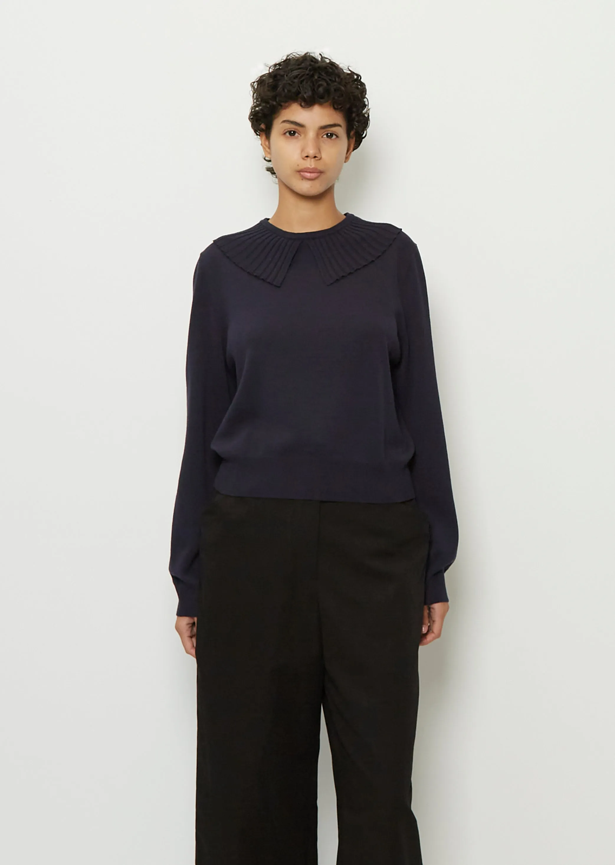 Merino Wool Fluted Collar Jumper | Parallel