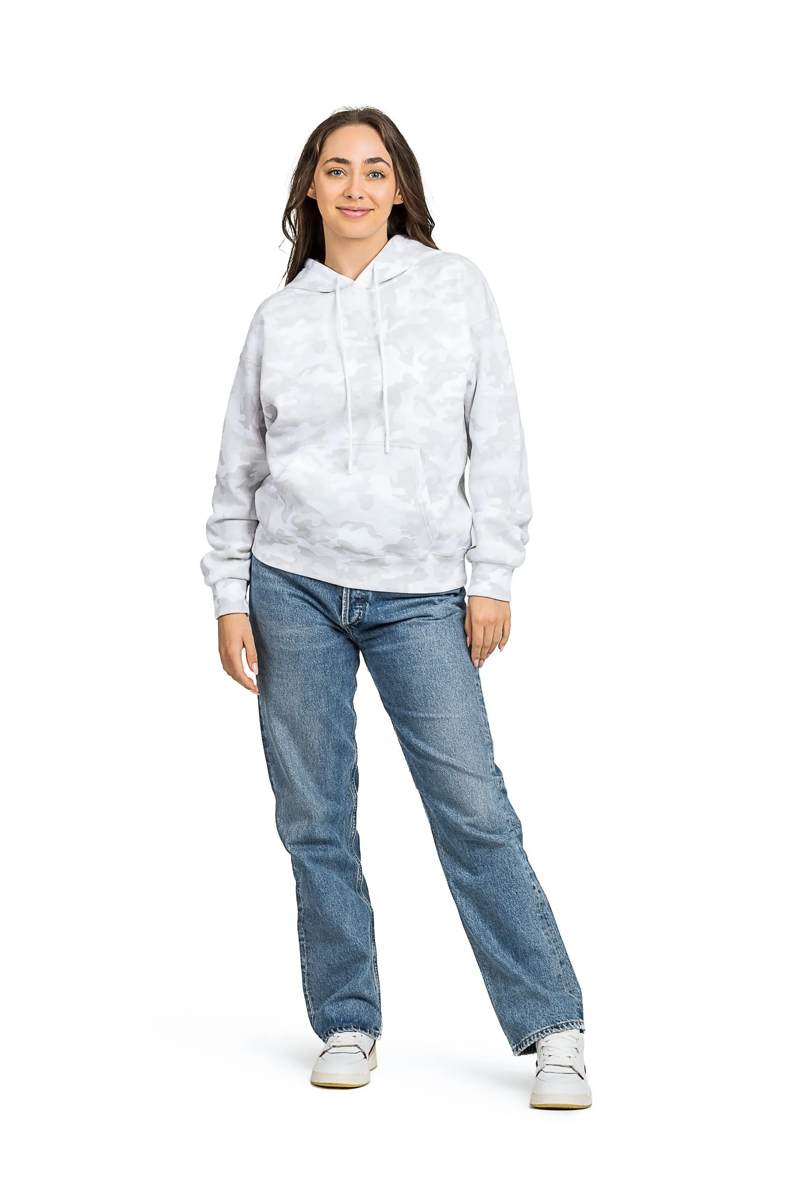 Chlo Relaxed Fit Hoodie in Winter White Camo | Parallel