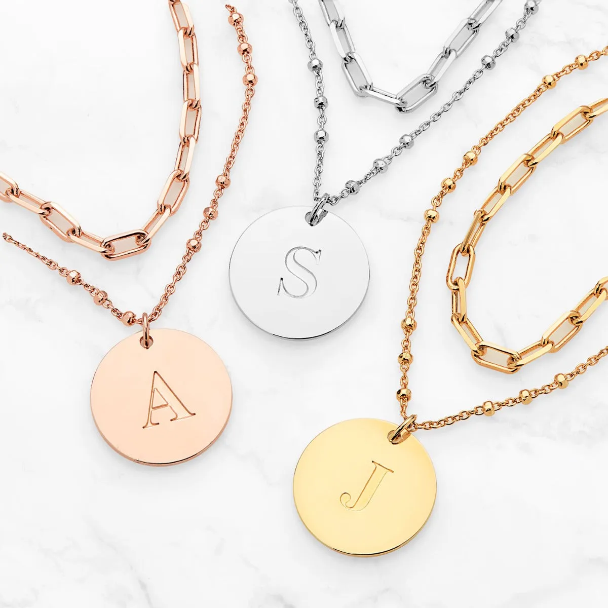 Personalized Dainty Layered Initial Pendant Necklace | Parallel