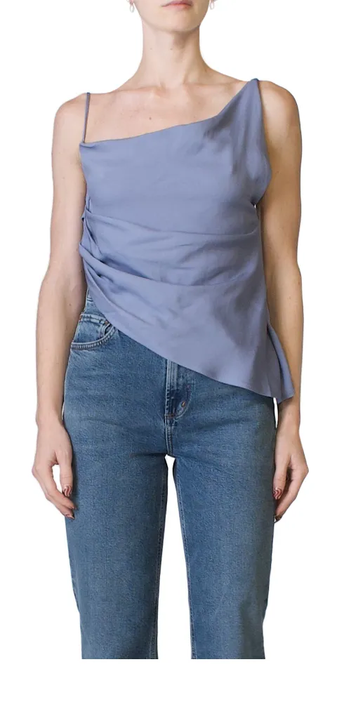 Cowl Draped Top Blue | Parallel