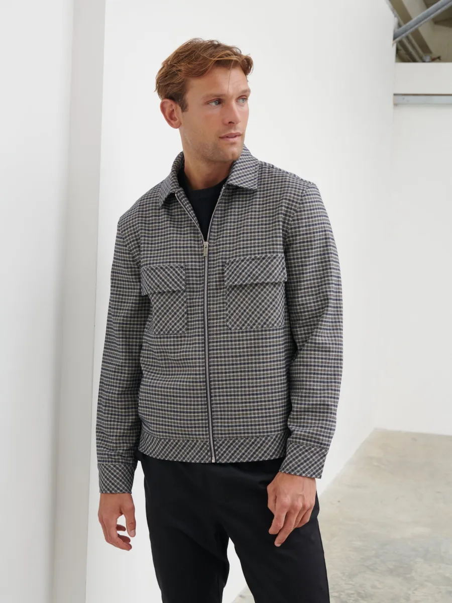 Fletcher Tweed Jacket - Navy Check | Parallel