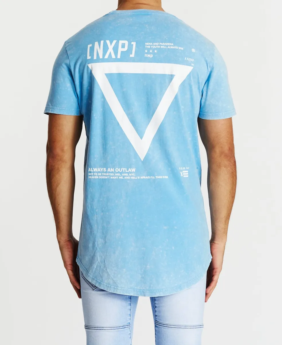 Rundown Cape Back T-Shirt Acid Azure Blue | Parallel