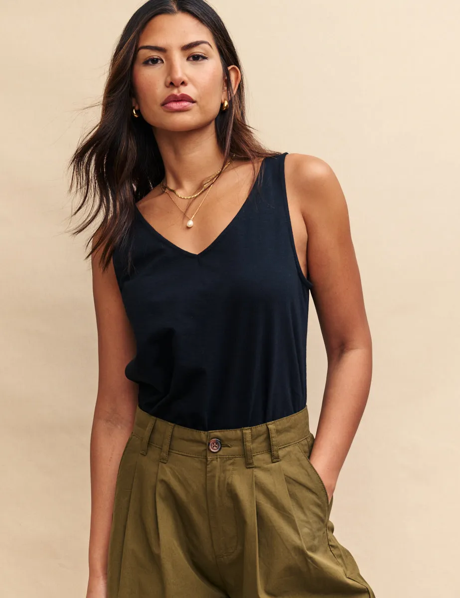 Black Swing Vest Top | Parallel