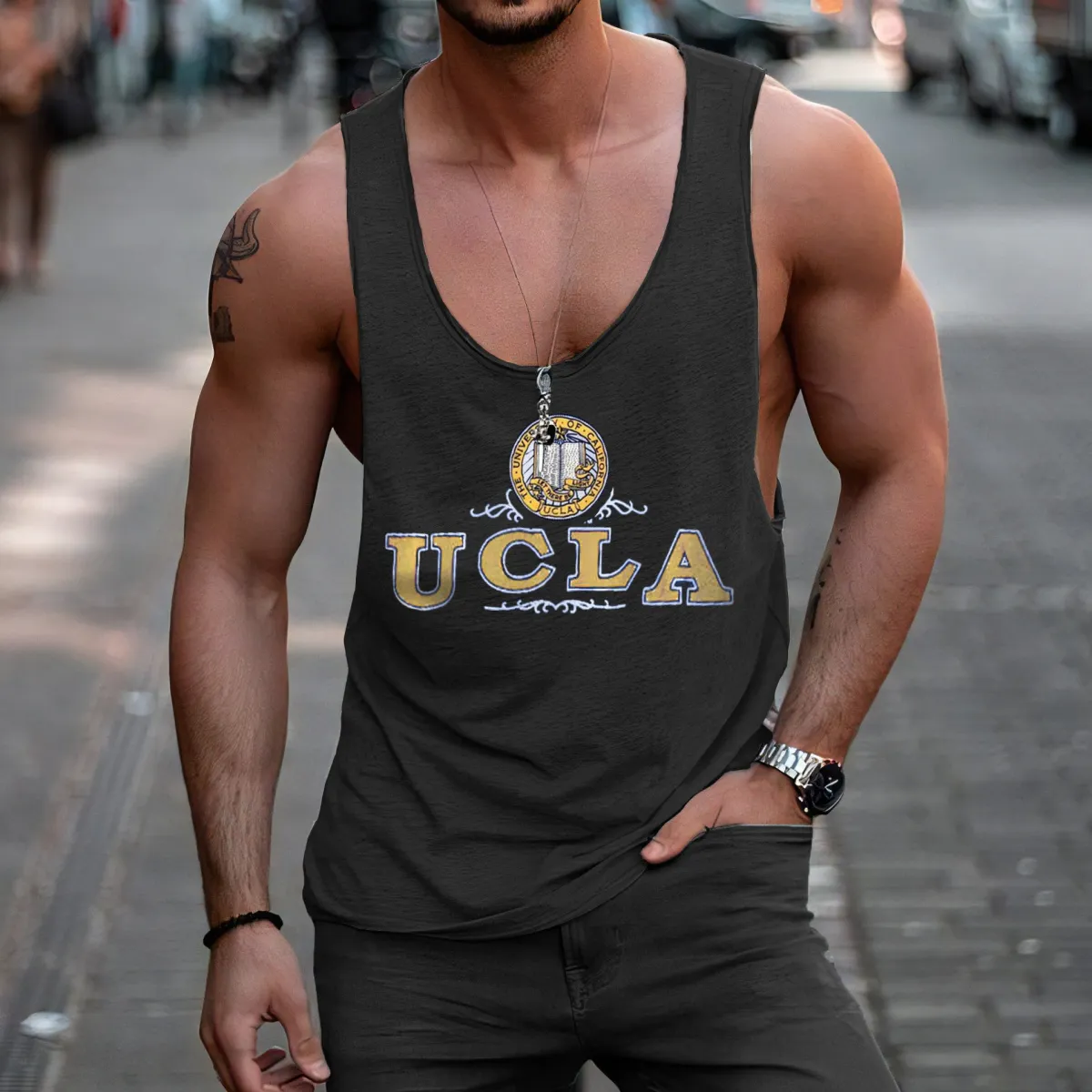 UCLA Graphic Print Sports Crew Neck Casual Tank Top | Parallel