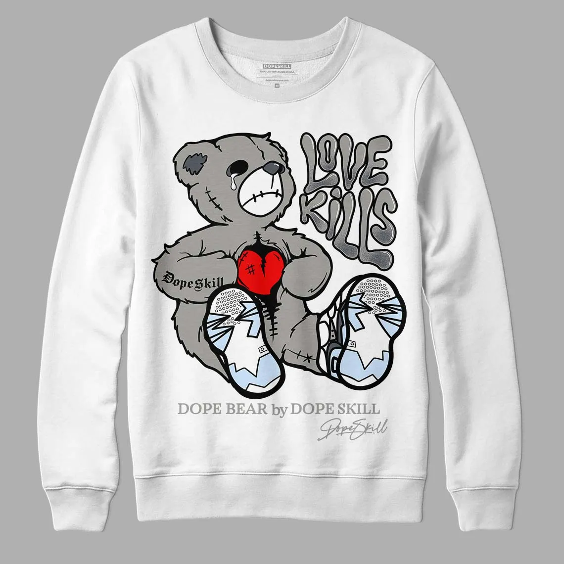 Cool Grey 6s DopeSkill Sweatshirt Love Kills Graphic | Parallel