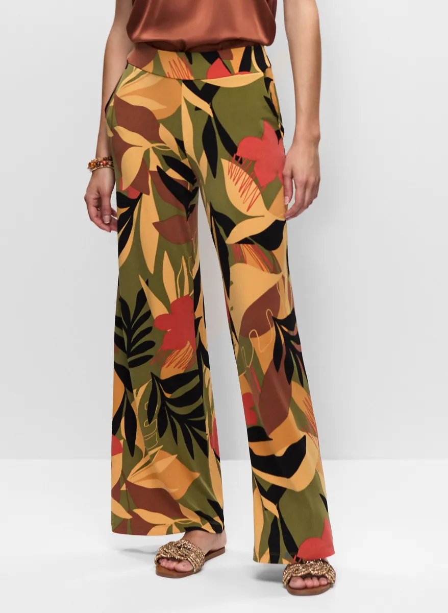 Tropical Print Flare Leg Pants | Parallel