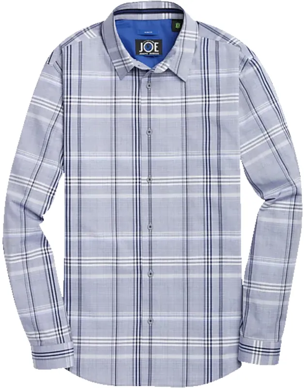 Joe Joseph Abboud Light Blue Plaid Slim Fit Button Up Shirt | Parallel