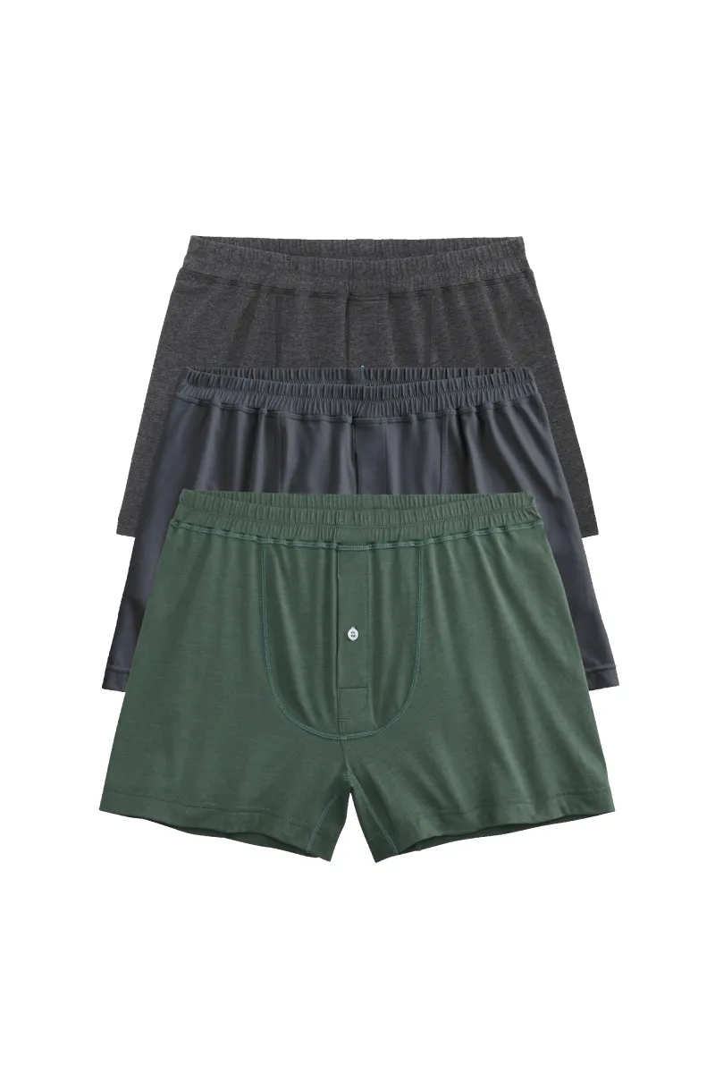 3-Pack 18-Hour Jersey Knit Boxers Fade to Black | Parallel